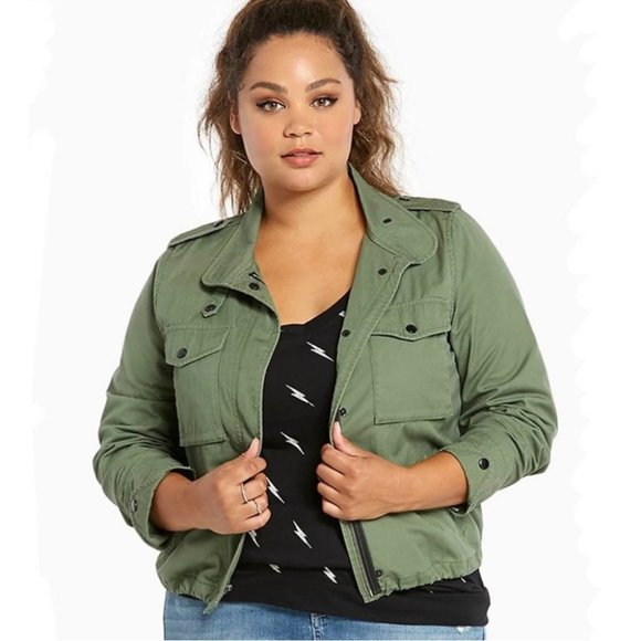 torrid | Jackets & Coats | Torrid Womens Army Green Twill Utility ...
